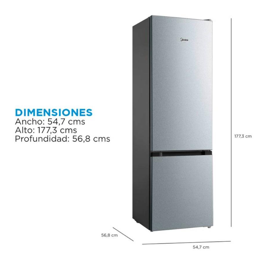 Refrigerador Midea Bottom Freezer 259 Lt Mdrb369 Gris - Dimarsa.cl