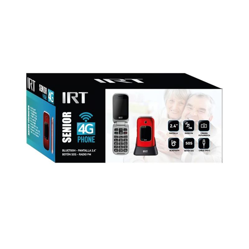 Celular Senior 4G Clamshell Rojo IRT - Dimarsa.cl