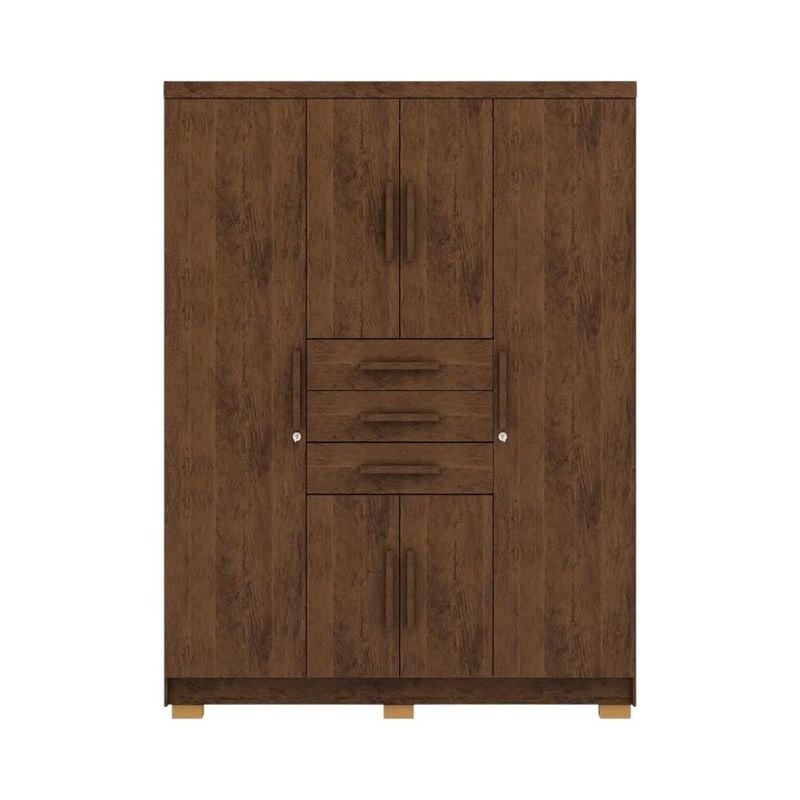Closet Baum Taurus 6 Puertas + 3 Cajones Imbuia Rustico - Dimarsa.cl