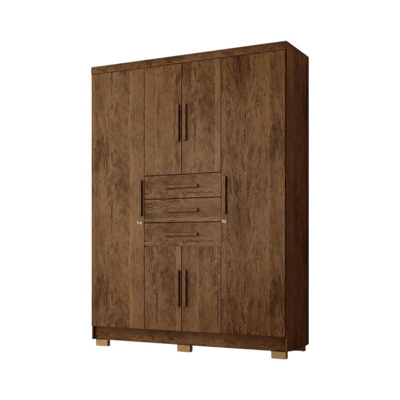 Closet Baum Taurus 6 Puertas + 3 Cajones Imbuia Rustico - Dimarsa.cl