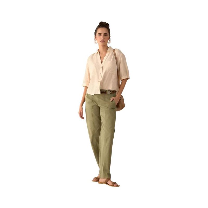 Pantalón Recto Estilo Militar Mujer Esprit Verde Militar - Dimarsa.cl