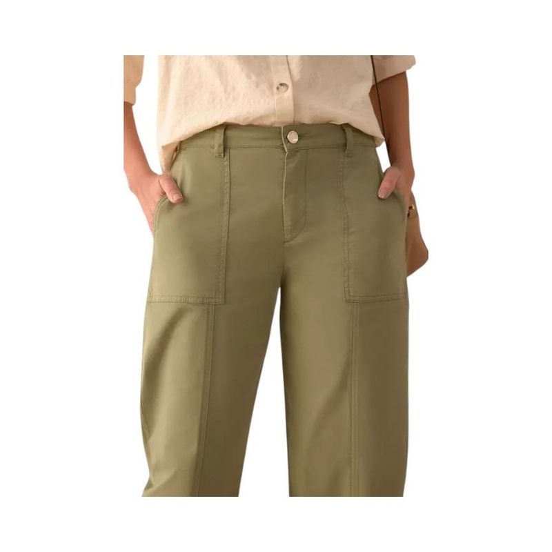 Pantalón Recto Estilo Militar Mujer Esprit Verde Militar - Dimarsa.cl