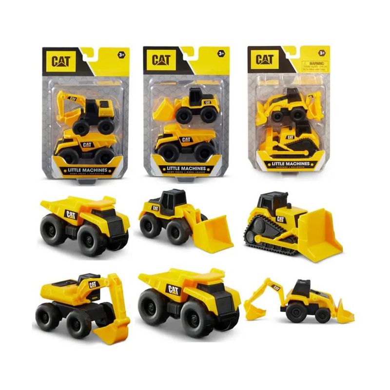 Pack x2 Mini Máquinas Caterpillar CAT Vehículos Construcción - Dimarsa.cl